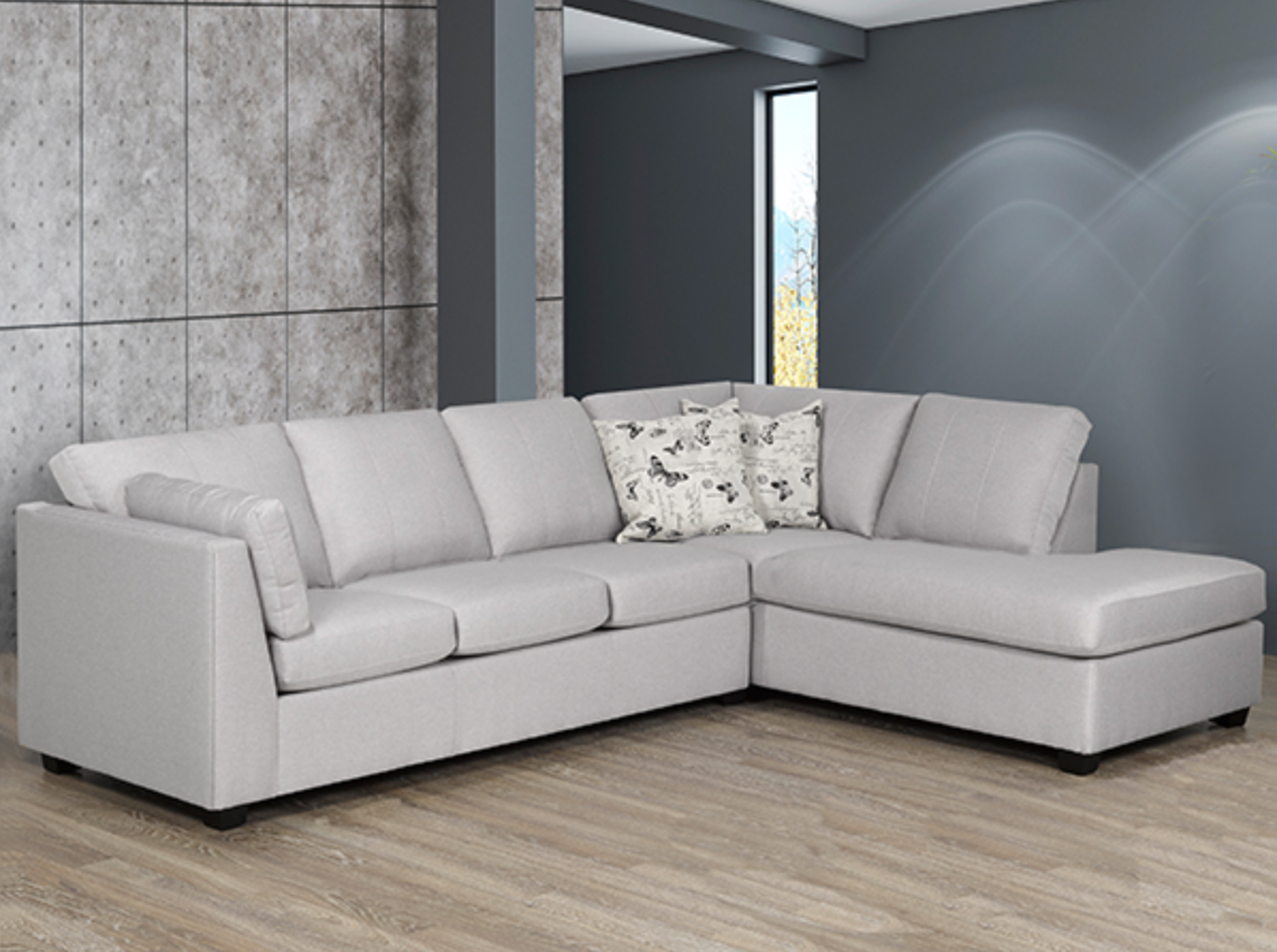 Deep Seated Light Grey Sectional | Sofas Made In Canada