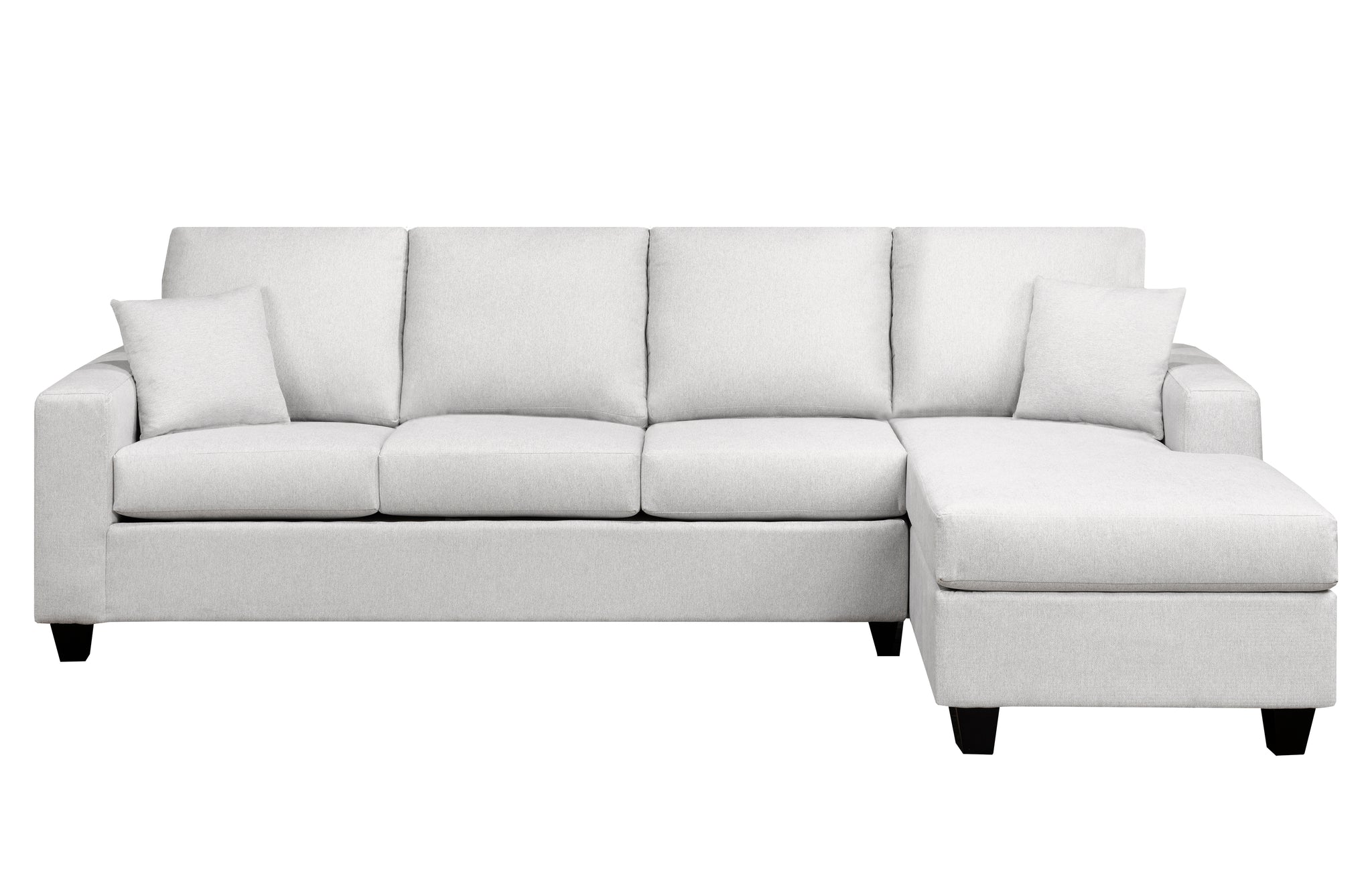 Modern Off White Ivory Linen 4 Seater Sofa & Chaise