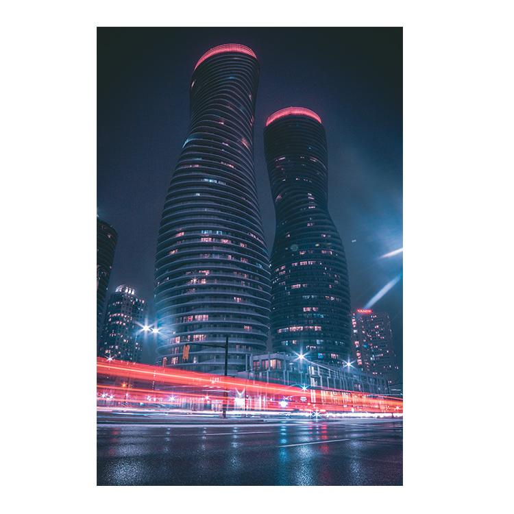 24" x 36" Mississauga Night City Photo | Home Decor Canada